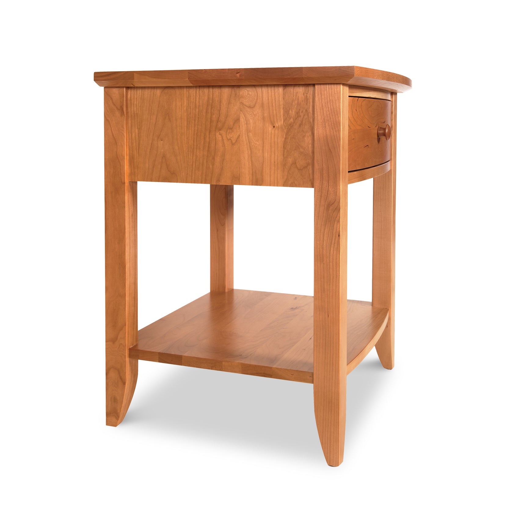 Bow Front 1-Drawer Open Shelf Nightstand by Lyndon Furniture | Vermont ...