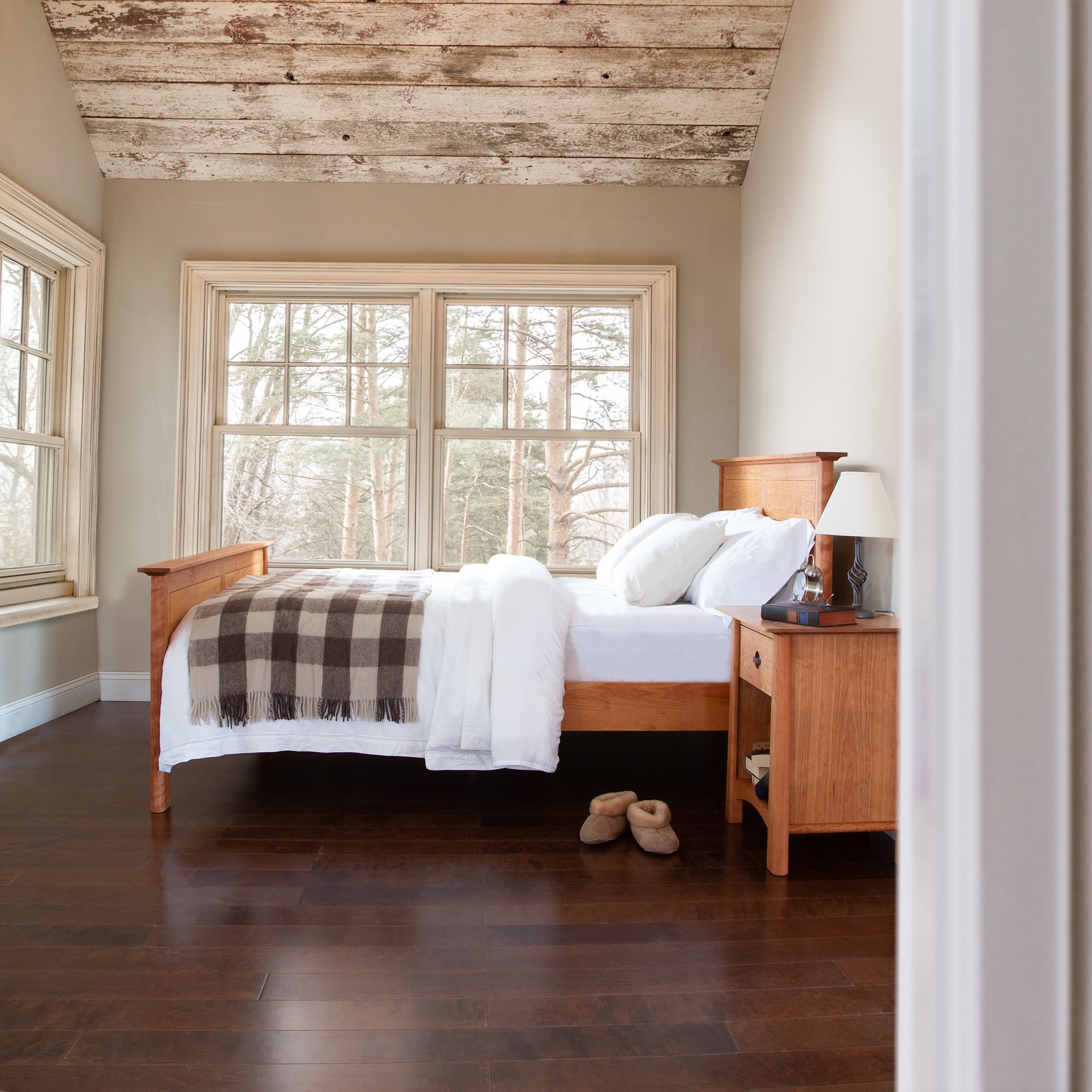 Cherry Moon Panel Bed by Maple Corner Woodworks | Vermont Woods Studios
