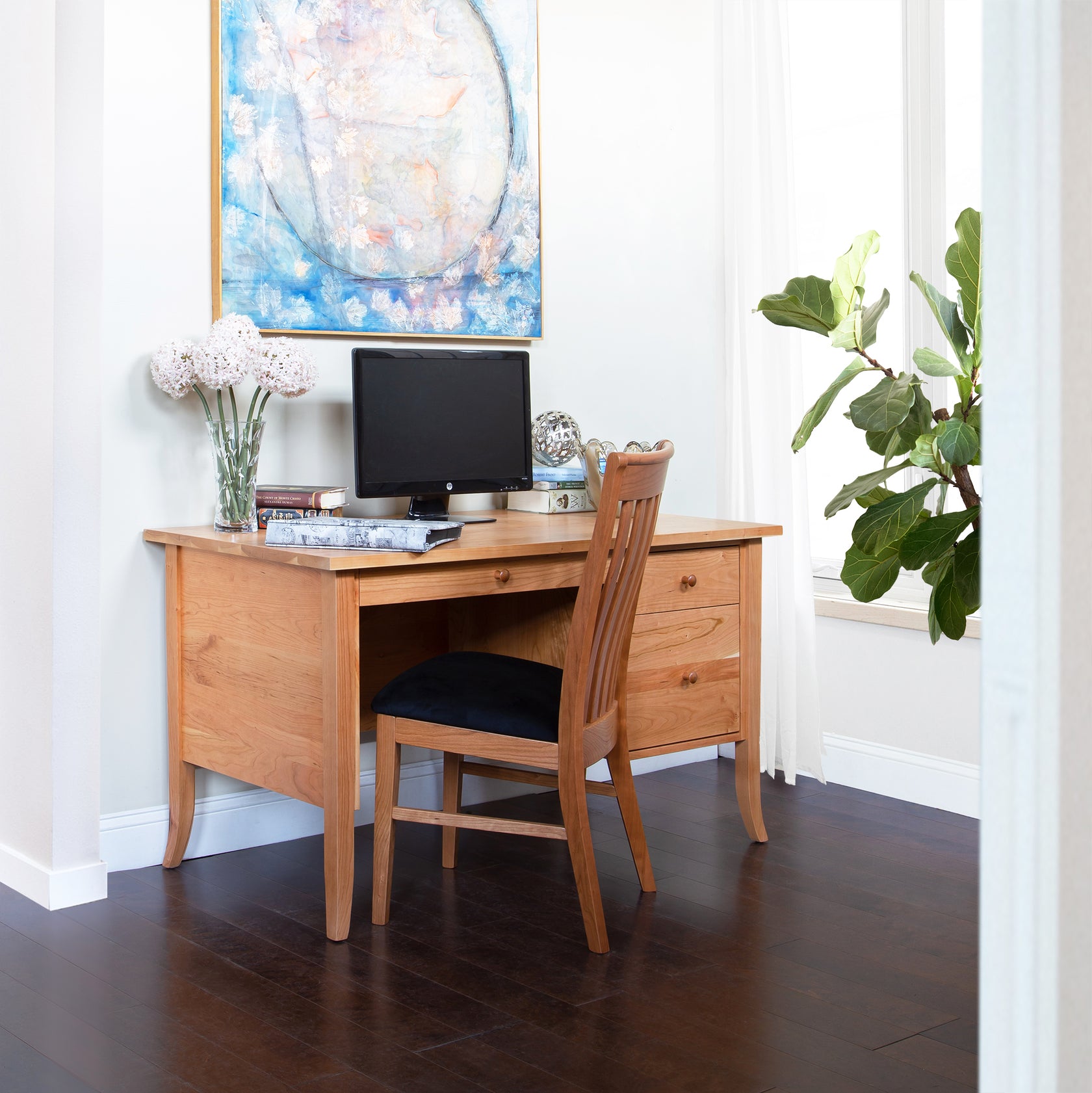 Small Wood Flare Leg Executive Desk by Lyndon Furniture | Vermont Woods ...