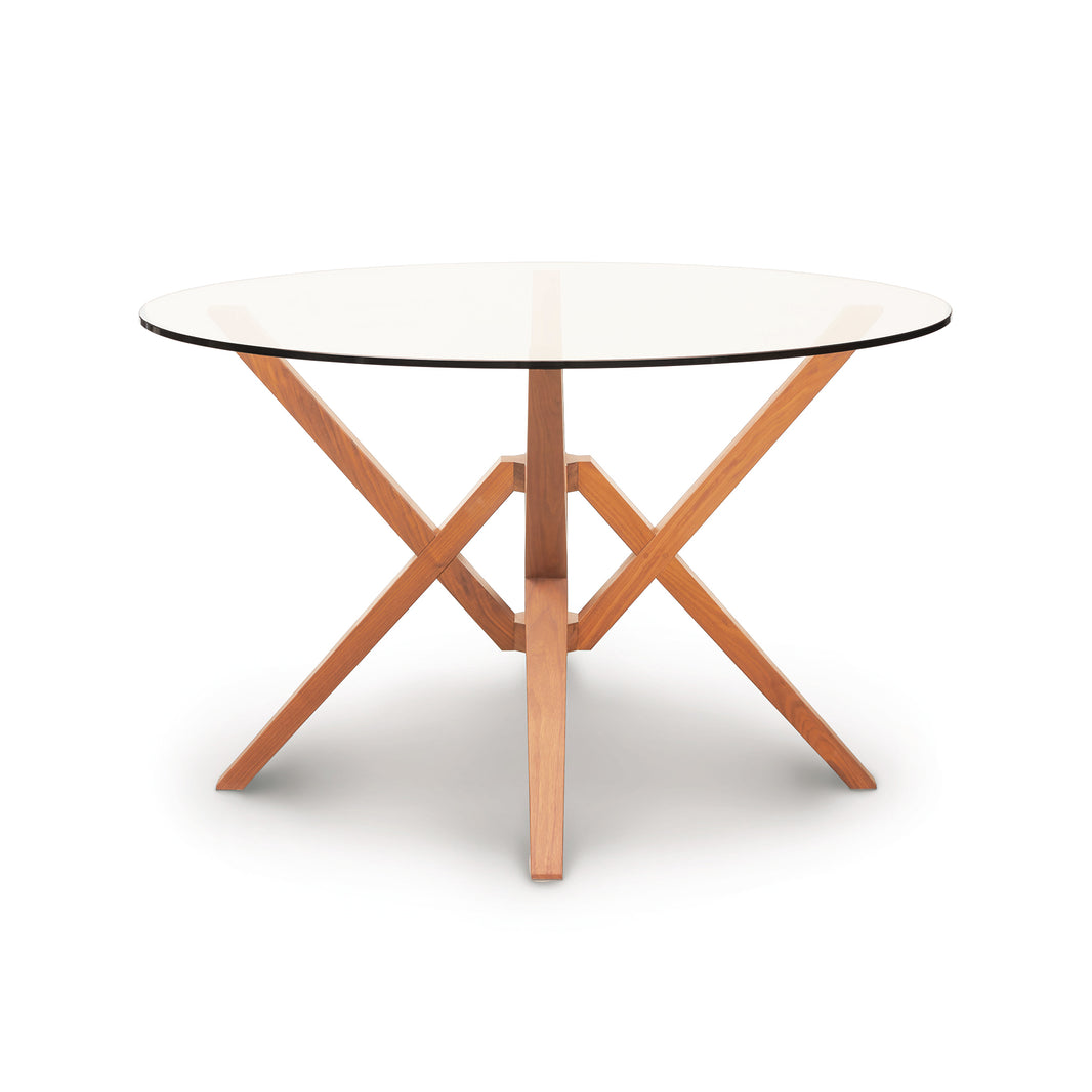 Wooden Dining Table with Glass Top – Vermont Woods Studios