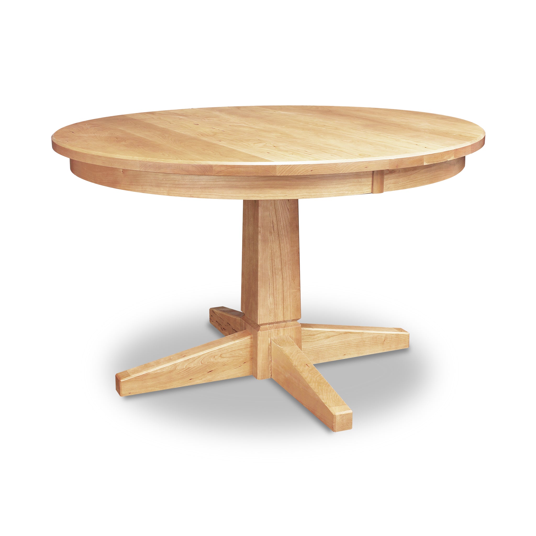 Natural Vermont Single Pedestal Round Solid Top Table by Lyndon ...