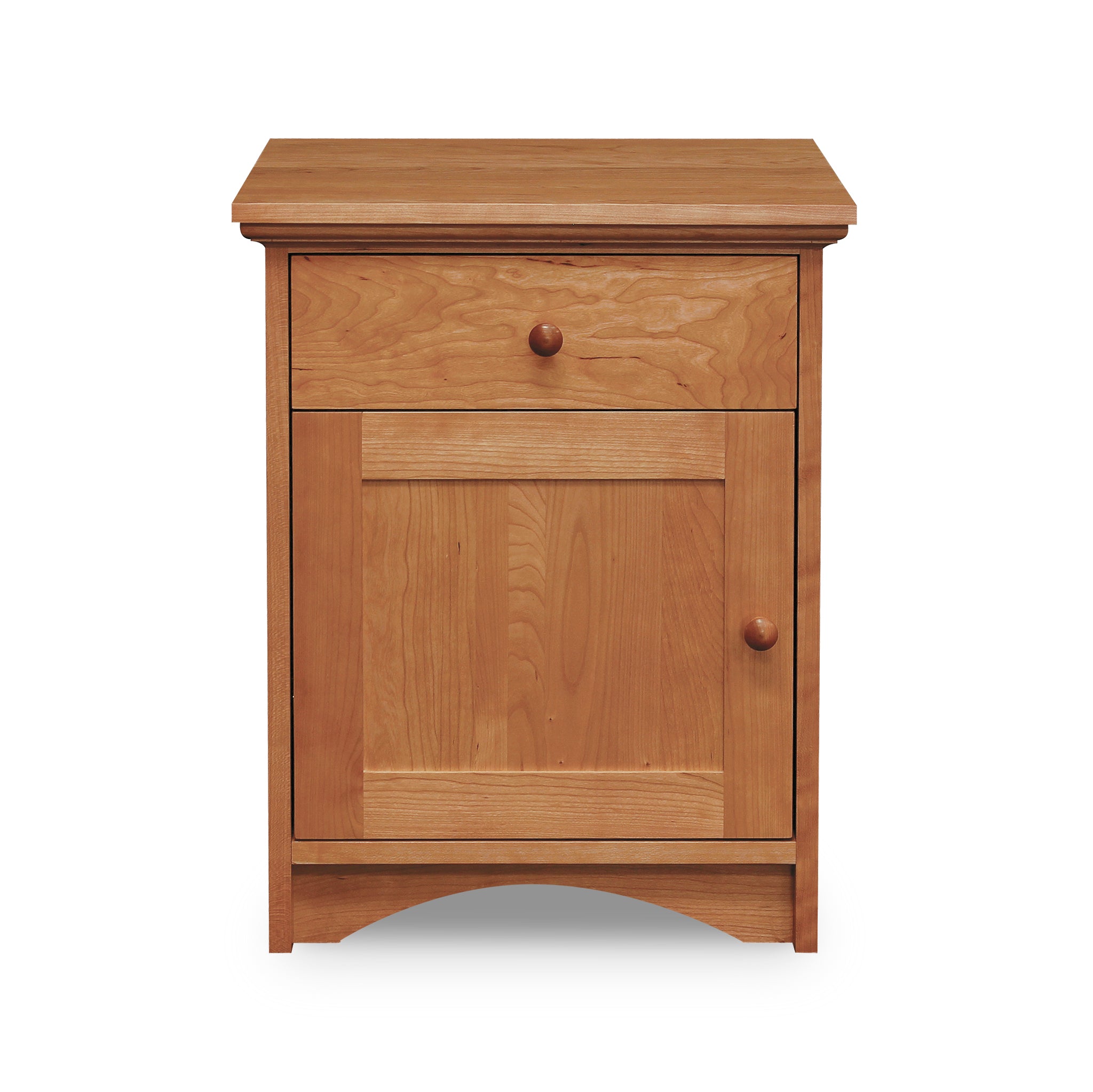 New England Shaker 1-Drawer Nightstand with Door and Arched Base by ...