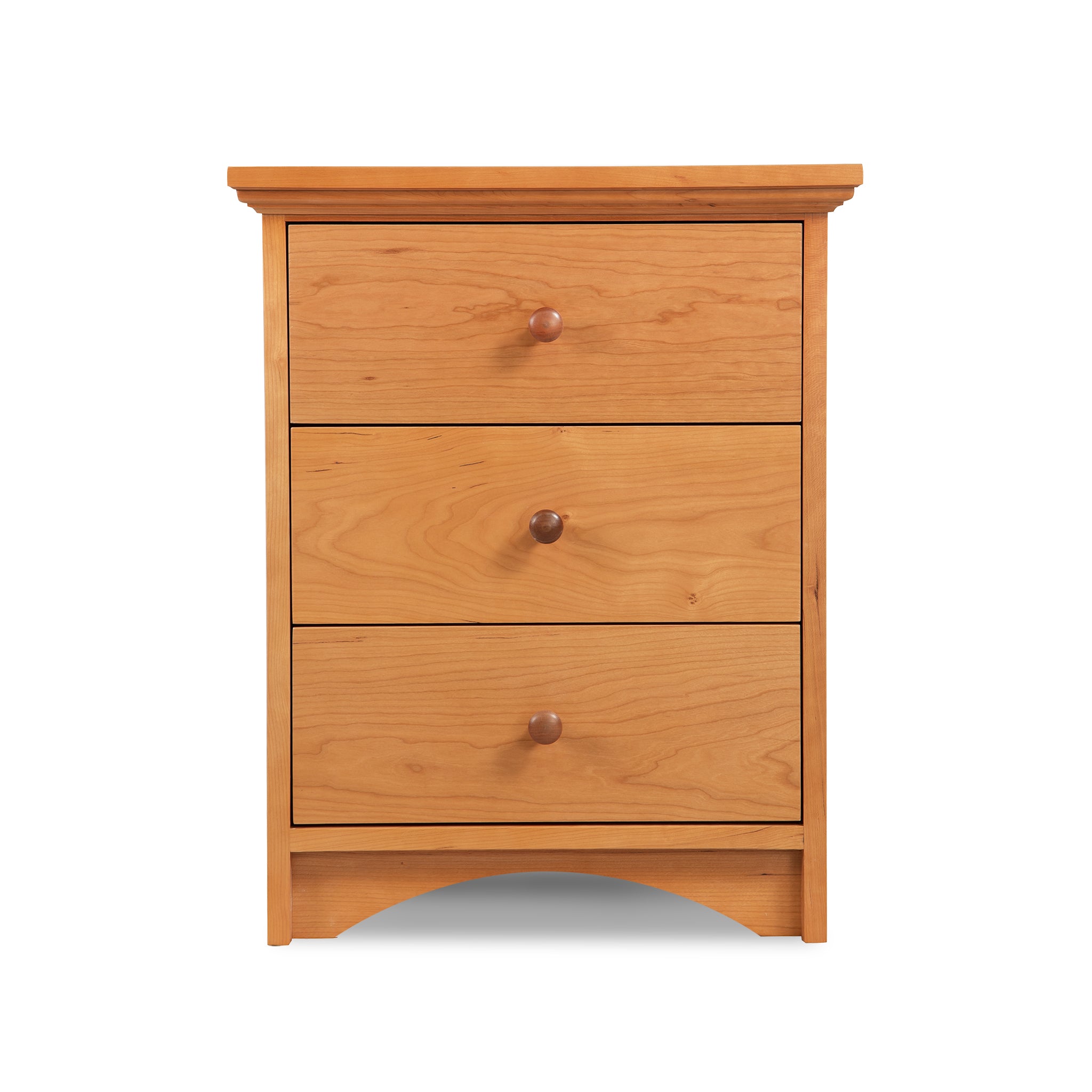 New England Shaker 3-Drawer Nightstand with Arched Base by Lyndon ...