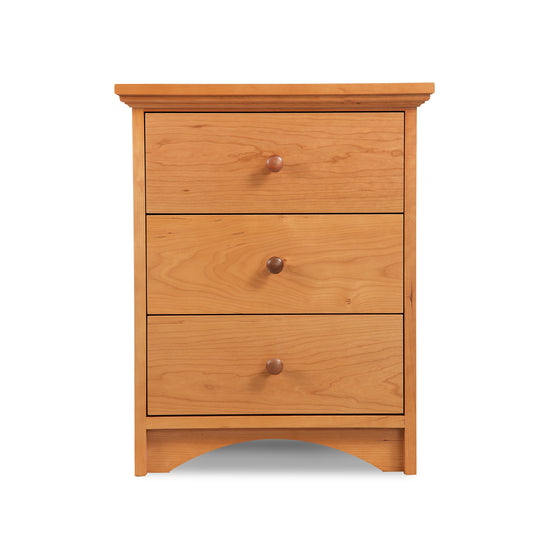 New England Shaker 3-Drawer Nightstand with Arched Base by Lyndon ...
