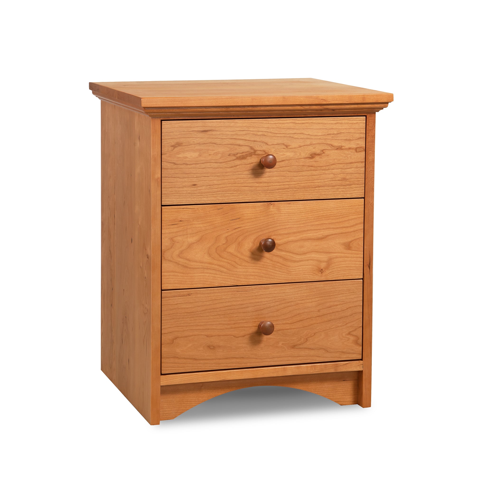 New England Shaker 3-Drawer Nightstand with Arched Base by Lyndon ...