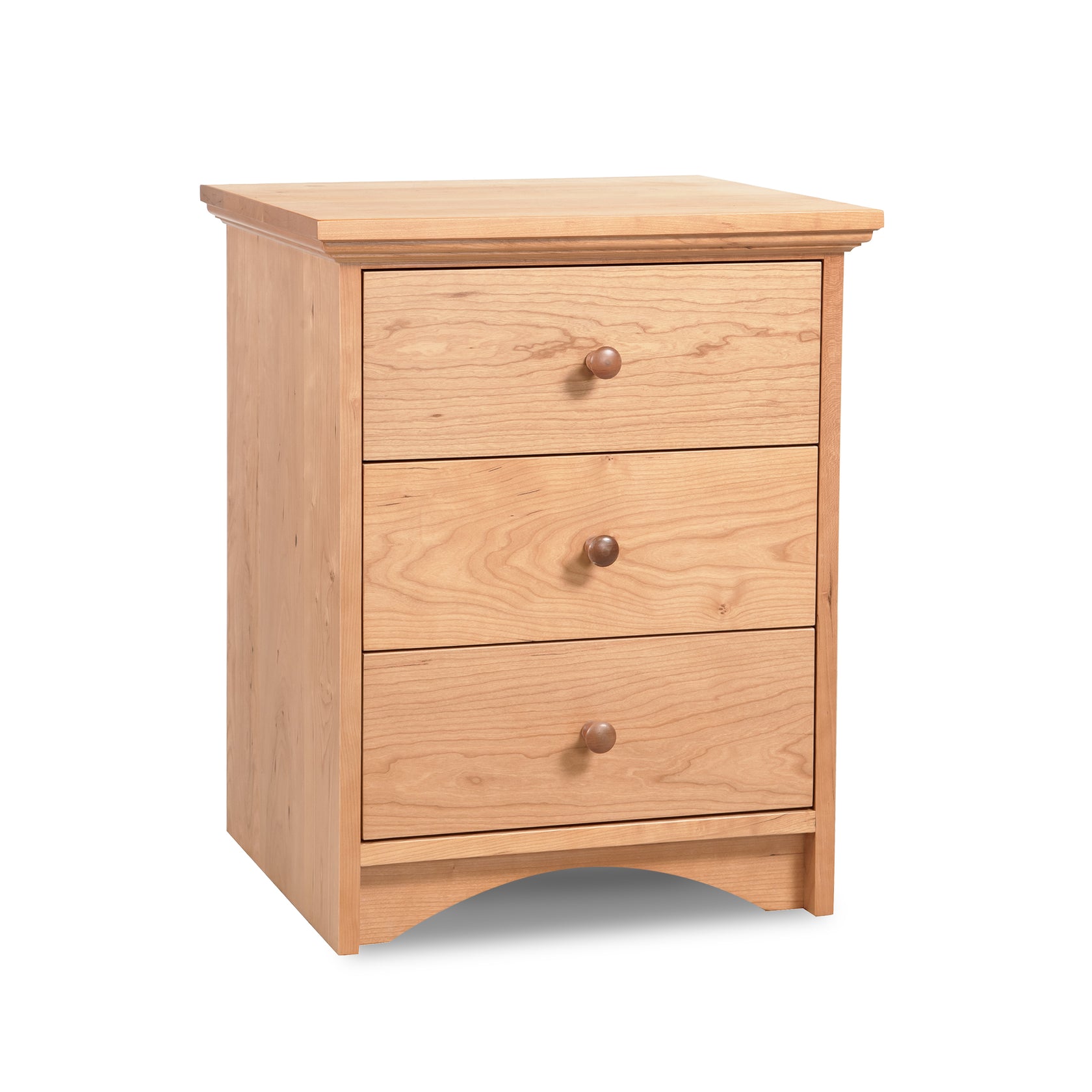 New England Shaker 3-Drawer Nightstand with Arched Base by Lyndon ...